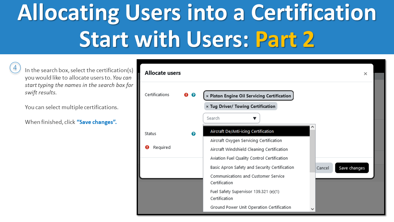 Allocating Users into Certifications